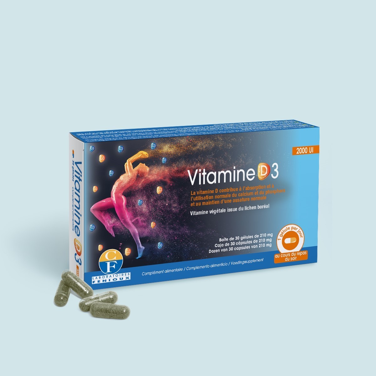 Vitamine D3 30 gélules 2000 UI